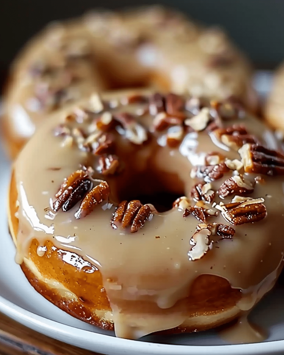 Soft Butter Pecan Donuts with Glaze | All Cooked Up