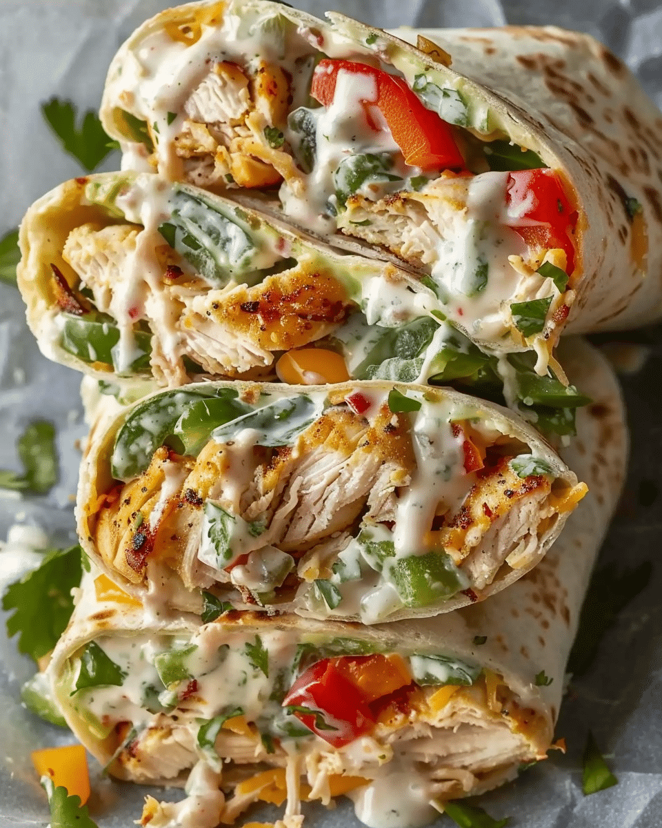 Chicken Bell Pepper Ranch Burritos | All Cooked Up