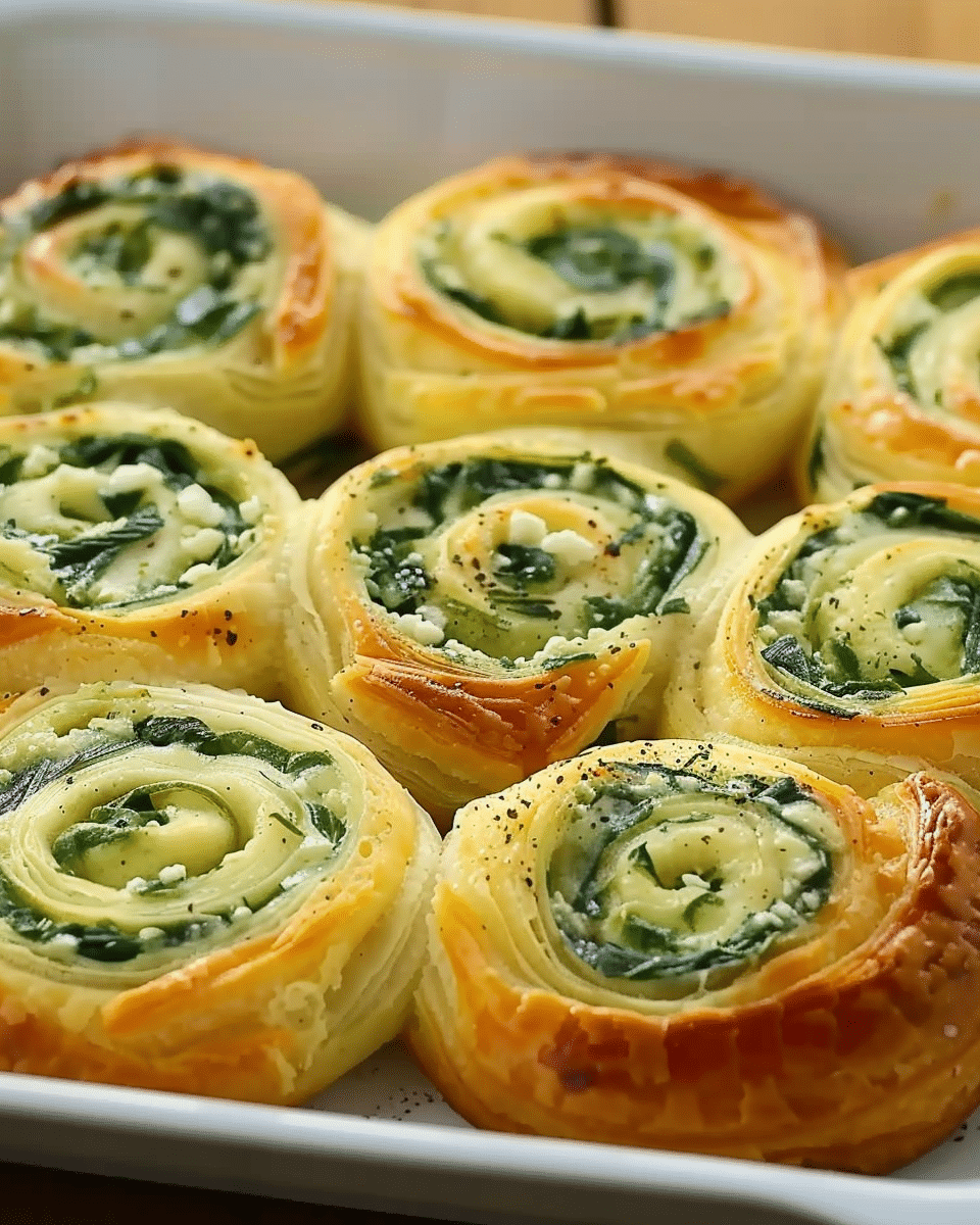 Spinach and Feta Cheese Puff Pastry Rolls | Easy Appetizer Recipe | All ...