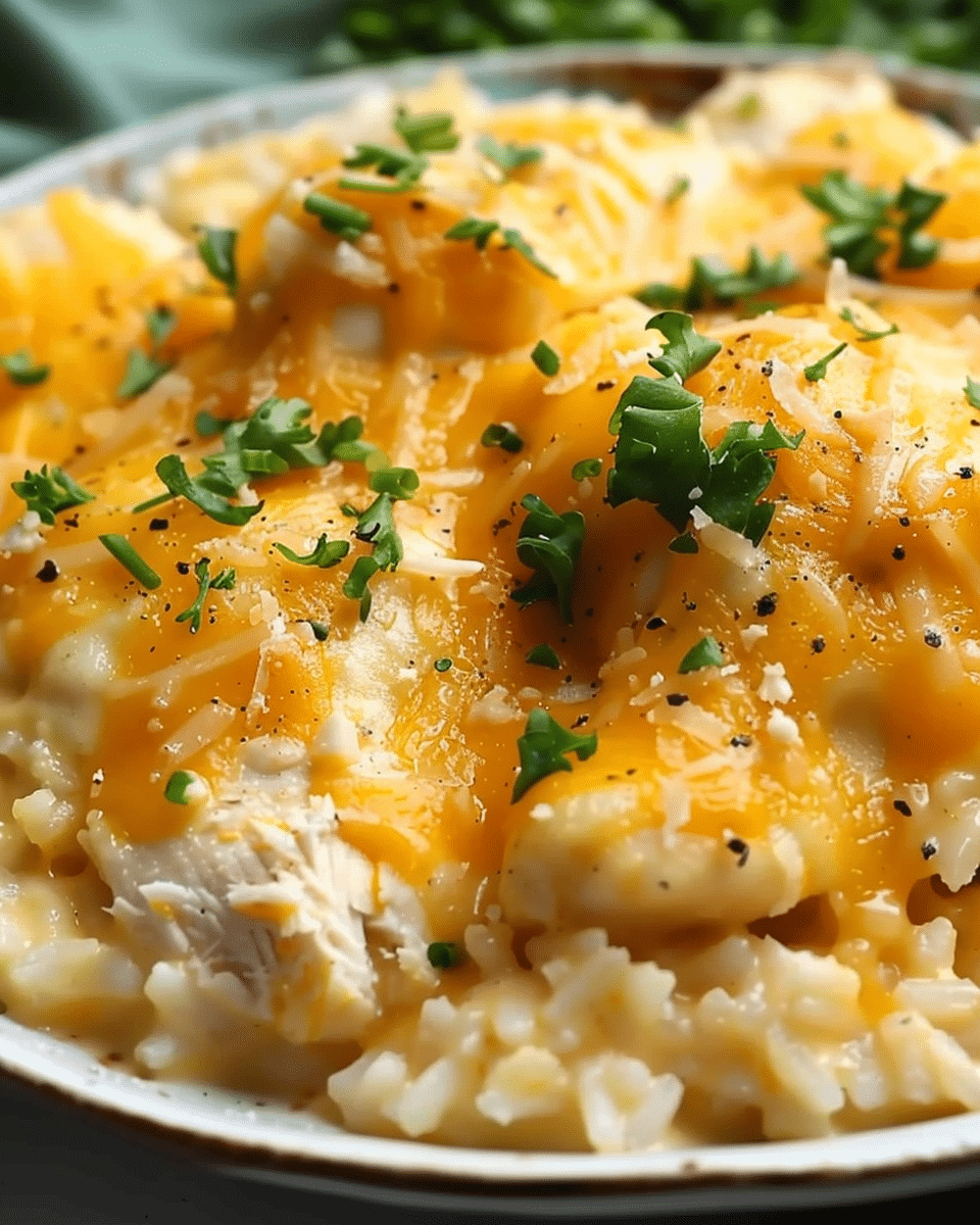 Slow Cooker Cheesy Chicken and Rice | All Cooked Up
