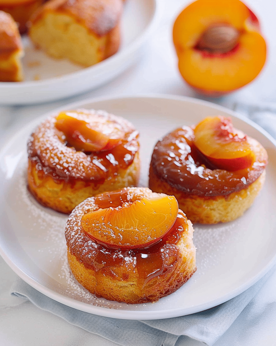Peach Upside Down Mini Cakes | All Cooked Up