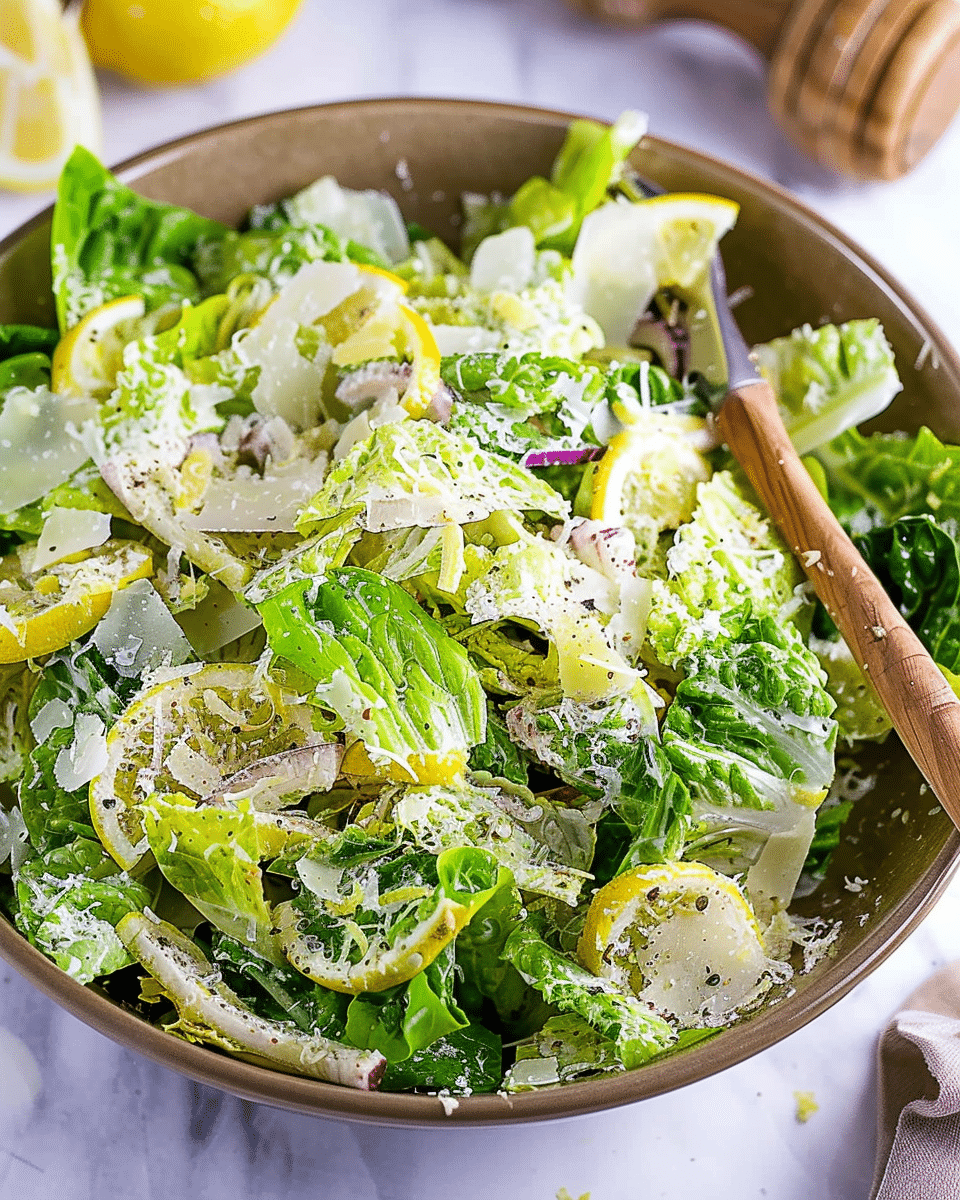 5‑Minute Lemon Parmesan Lettuce Salad | All Cooked Up