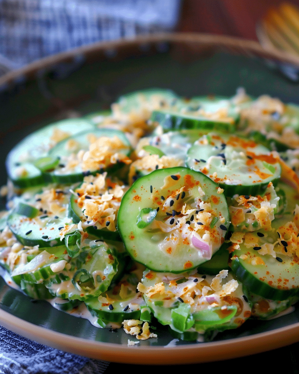 Jalapeño Popper Cucumber Salad | All Cooked Up