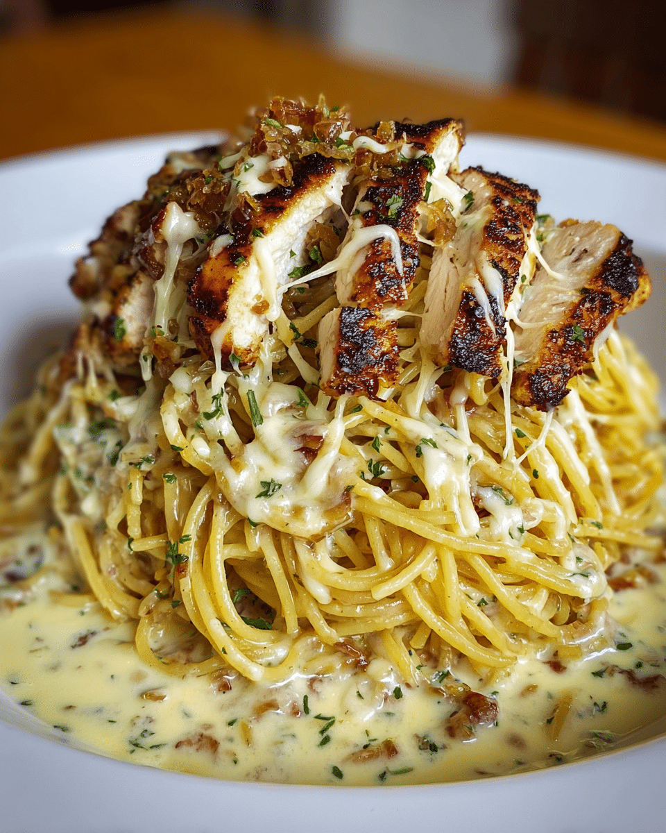 Creamy Cajun Chicken Spaghetti with Garlic Mozzarella Sauce | All Cooked Up