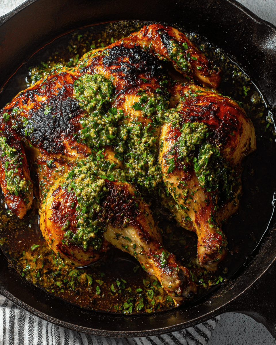 Oven Roasted Rosemary Garlic Brick Chicken | All Cooked Up