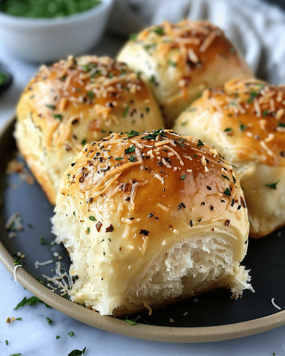 30-Minute Garlic Parmesan Dinner Rolls | All Cooked Up