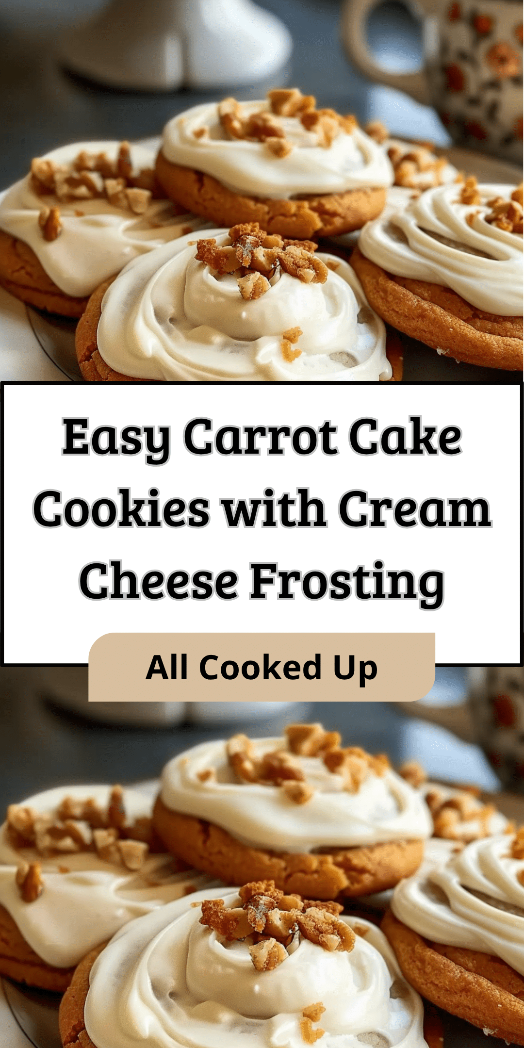 Carrot Cake Cookies with Cream Cheese Frosting | All Cooked Up