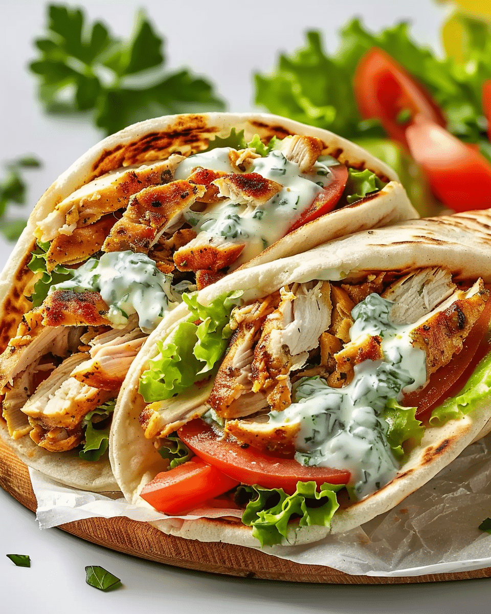 Mediterranean Chicken Gyros with Creamy Feta Tzatziki Delight | All ...