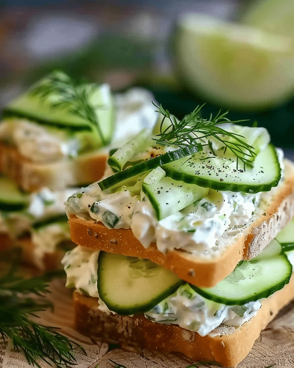 Creamy Cucumber Tea Sandwiches | All Cooked Up