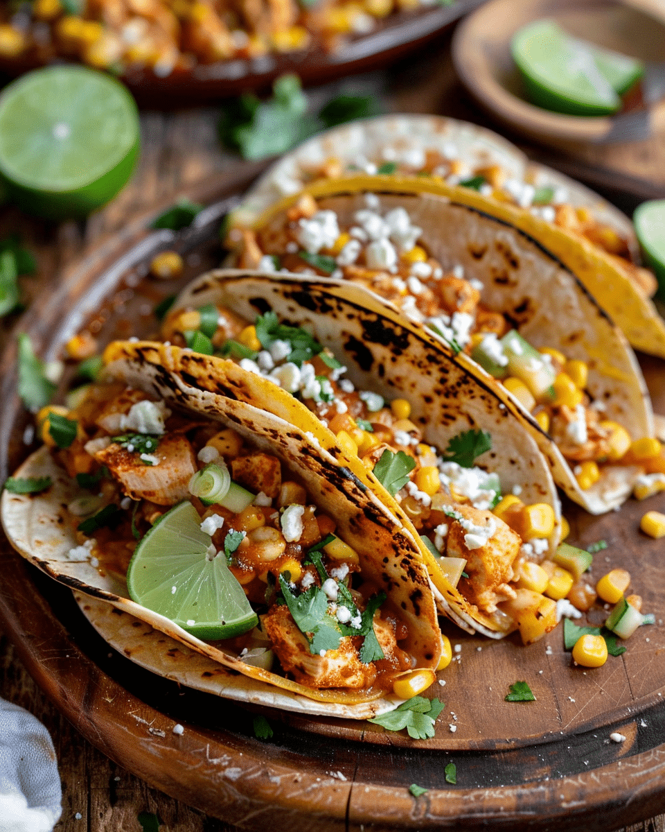 Mexican Street Corn Chicken Tacos (Comfort Dinner Recipe) | All Cooked Up