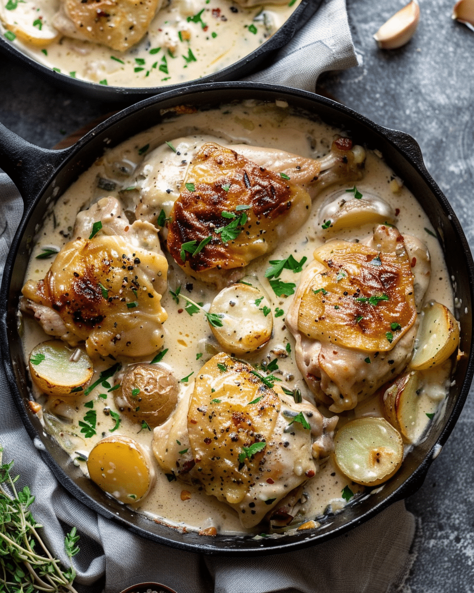 Creamy Garlic Chicken Potatoes | All Cooked Up