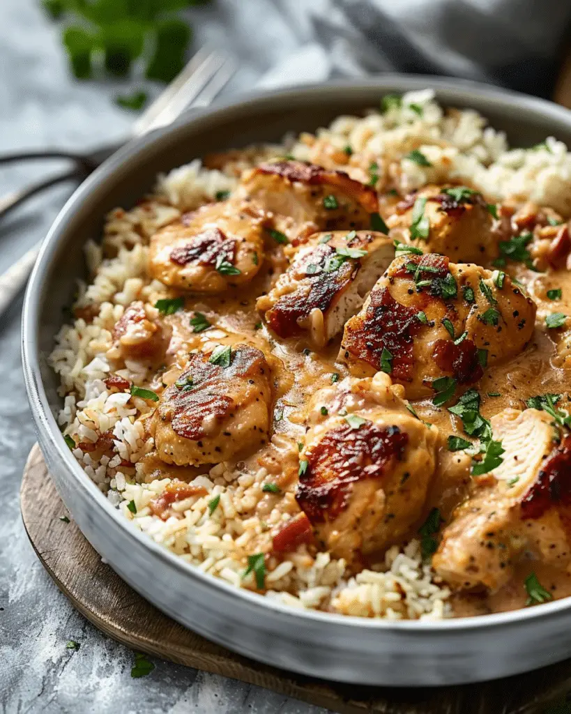 Best Smothered Chicken and Rice Recipe – Creamy, Cheesy, and Packed ...